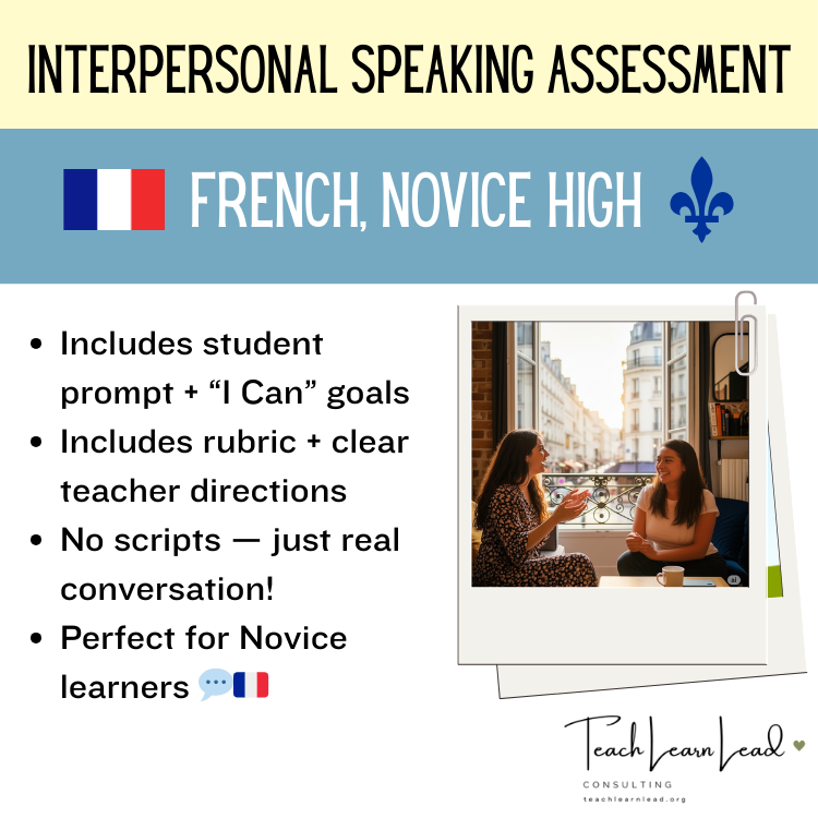 Bonjour, Roomie! Interpersonal Speaking Performance Assessment (French ...